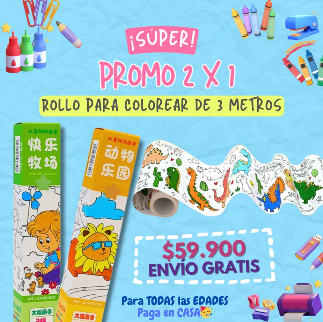 OFERTA 2X1, ROLLO PARA COLOREAR DE 3 METROS🥳 – Vitalabs salvador